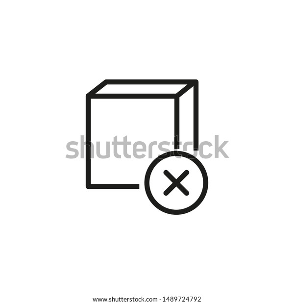Canceled Delivery Line Icon Delete Order Stock Vector (Royalty Free ...