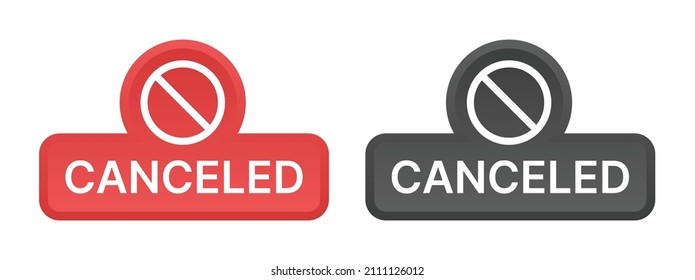 Canceled Icon Forbidden Icon Canceled Word Stock Vector (Royalty Free ...