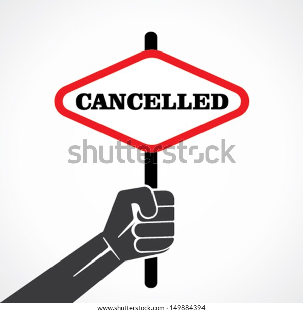 Cancelled Banner Hand Vector: vector de stock (libre de regalías ...