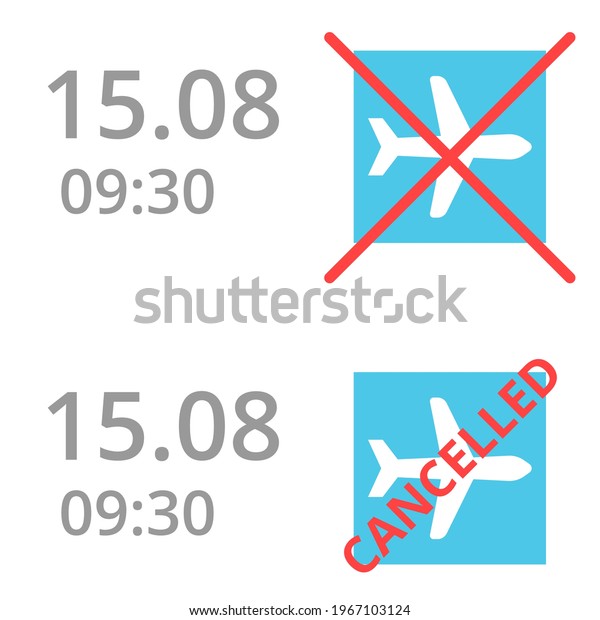 Cancelled Flight Icon Vector Flashcard Cancelled Stock Vector (Royalty ...
