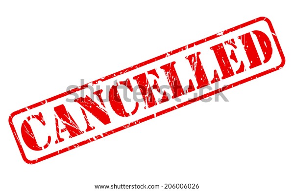 Cancelled Red Stamp Text On White Stock Vector (Royalty Free) 206006026 ...