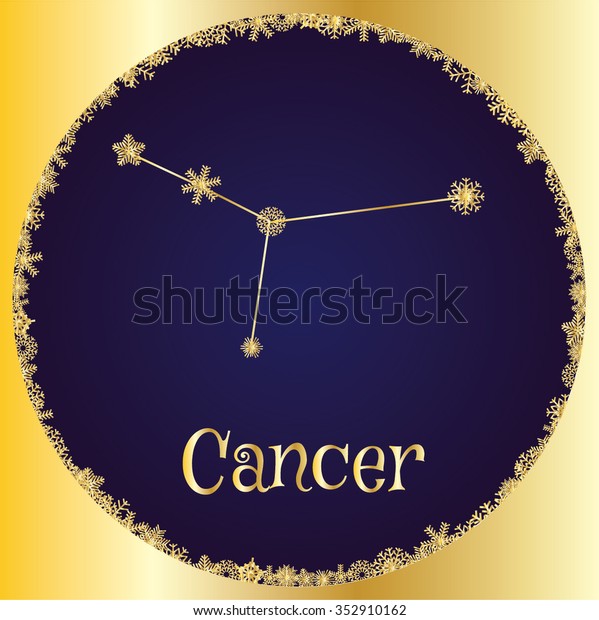 Cancer Astrology Sign Vector Zodiac Gold Stock Vector Royalty Free