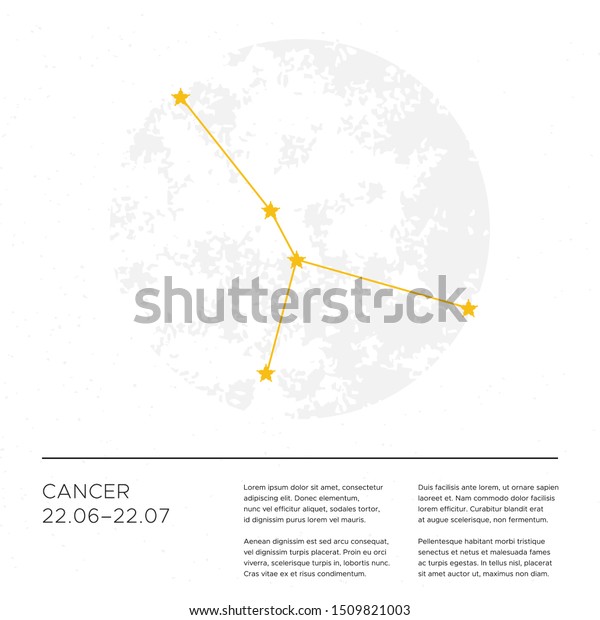 Cancer Constellation Vector Illustration Design Template 스톡 벡터(로열티 프리 ...