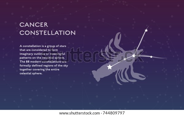Cancer Constellation Vector Sign Silhouette Modern Stock Vector ...
