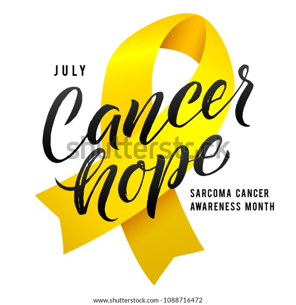 Cancer Hope Vector Calligraphy Poster Yellow Stock Vector (Royalty Free ...