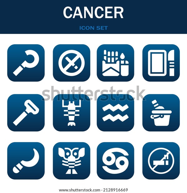 Cancer Icon Set Vector Illustrations Related Stock Vector (Royalty Free ...