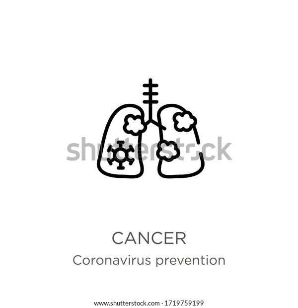 Cancer Icon Thin Linear Cancer Outline Stock Vector (Royalty Free ...