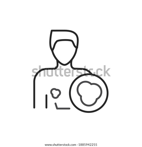 Cancer Skin Disease Line Color Icon Stock Vector Royalty Free