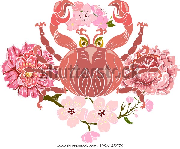 Cancer Vector Astrology Designhoroscope Circle Signs Stock Vector