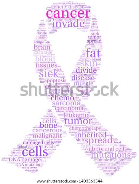 Cancer Word Cloud On White Background Stock Vector (Royalty Free ...