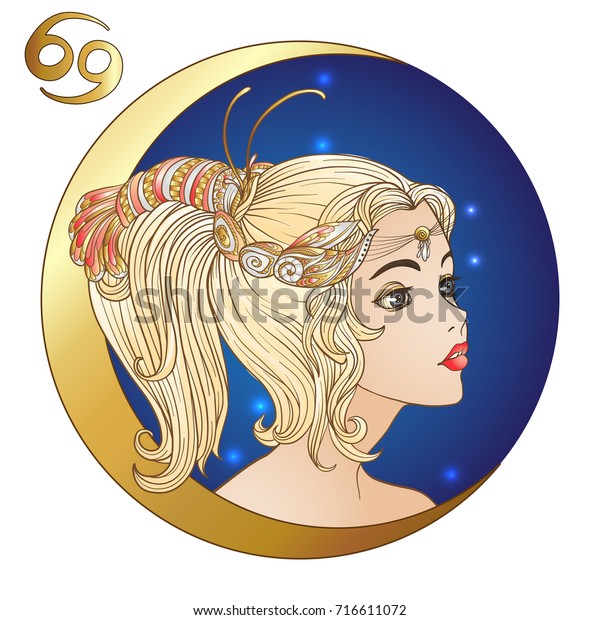 Cancer Young Beautiful Girl Form One 스톡 벡터 로열티 프리 716611072 Shutterstock