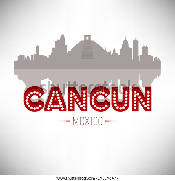 Cancun Mexico Skyline Design Vector Illustration Stock Vector (Royalty ...