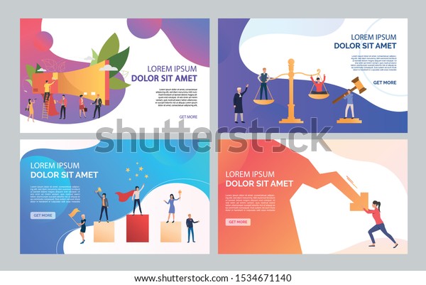 Candidate Selection Illustration Set People Working Stock Vector ...