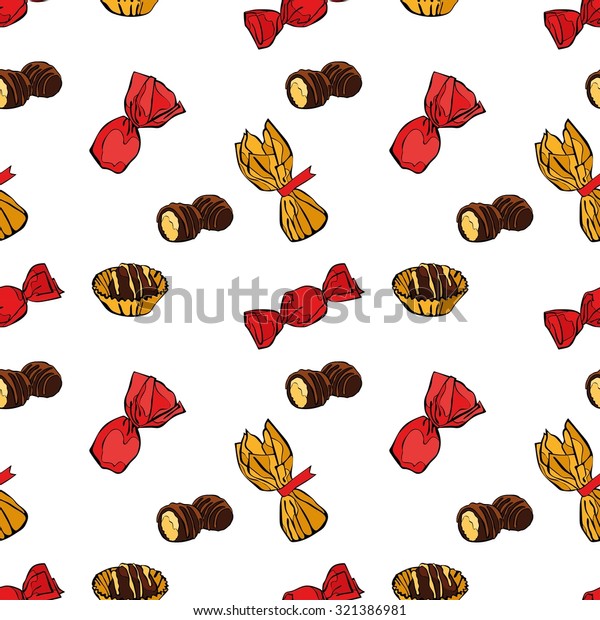 Candies Chocolate Candies Colored Wrappers Candy Stock Vector (Royalty ...