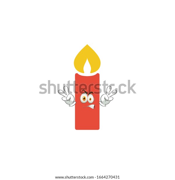 Candle Cartoon Characters Design Expression You Stock Vector (Royalty ...
