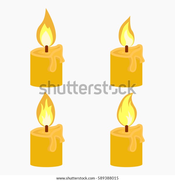 Candle Fire Animation On White Background Stock Vector (Royalty Free ...