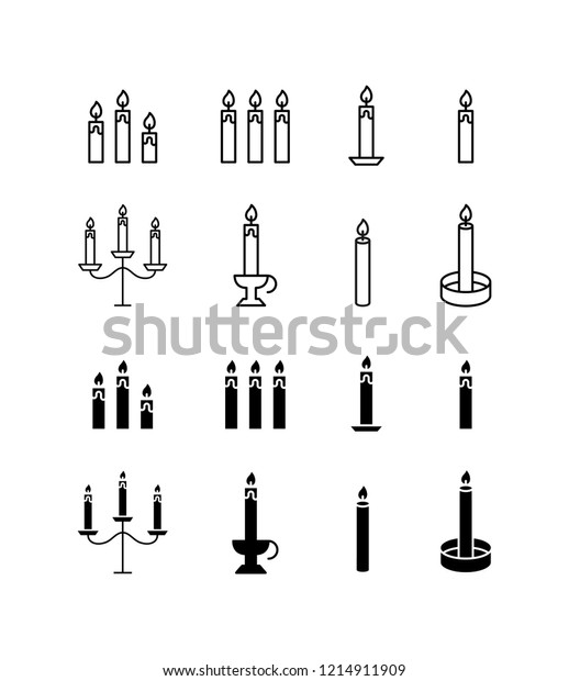 Candle Icon Logo Vector Symbol Stock Vector (Royalty Free) 1214911909