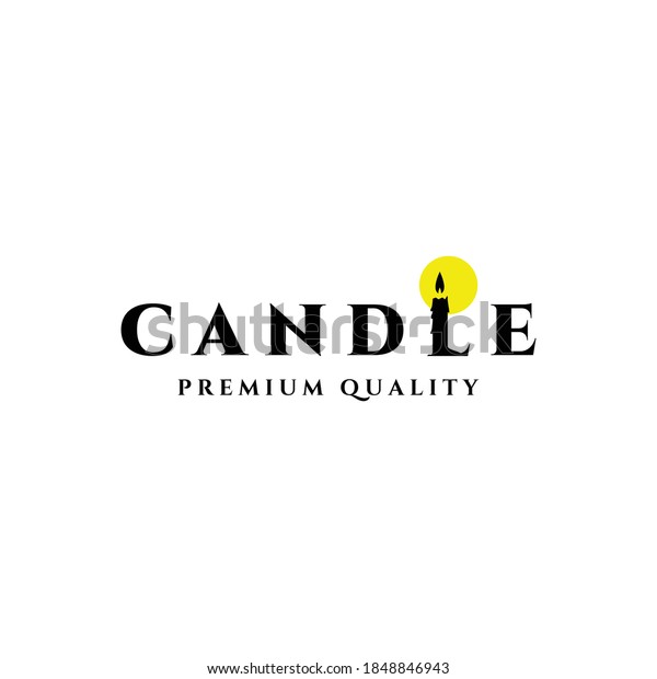 Candle Logo Typography Line Art Vector Stock Vector (Royalty Free ...