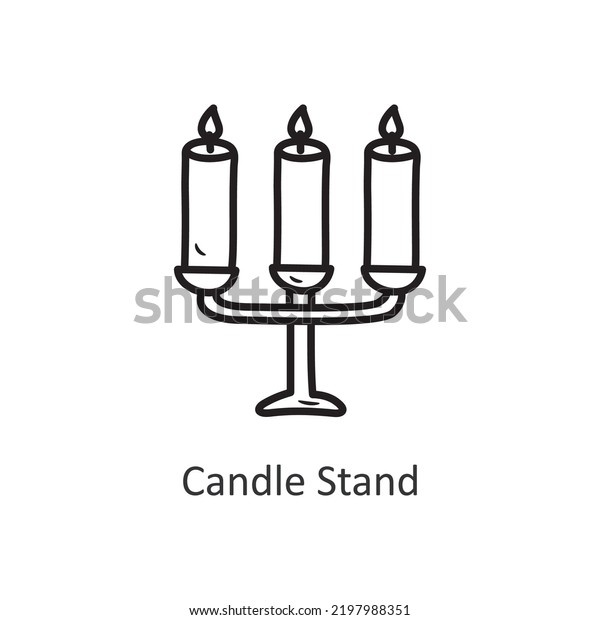 Candle Stand Vector Outline Icon Design Stock Vector (Royalty Free ...