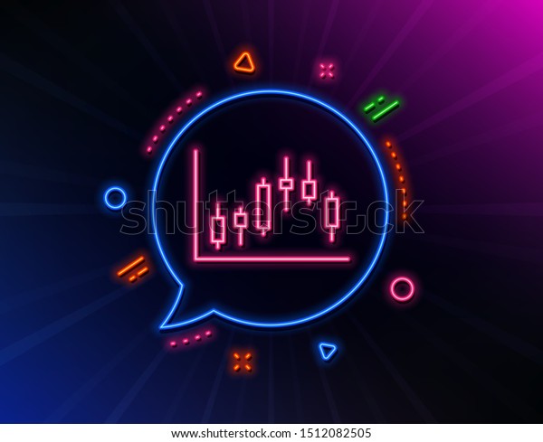 Candlestick Chart Line Icon Neon Laser Stock Vector (Royalty Free ...