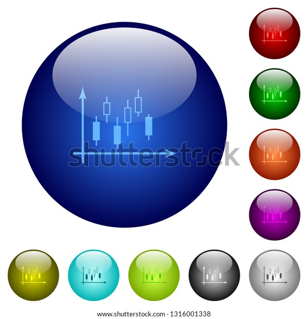 Candlestick Graph Axes Icons On Round Stock Vector (Royalty Free ...