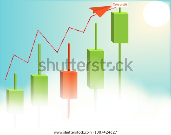 Candlesticks Bull Chart Go Profit Isometric: เวกเตอร์สต็อก (ปลอดค่า ...