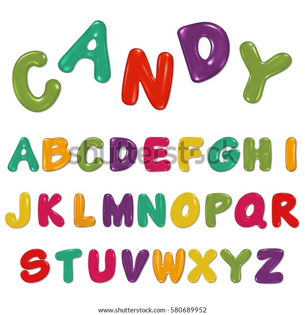 Candy Alphabet Isolated On White Stock Vector (Royalty Free) 580689952 ...
