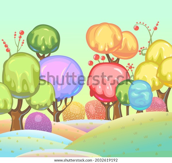 Candy Background Cartoon Sweet Land Beads Stock Vector (Royalty Free ...