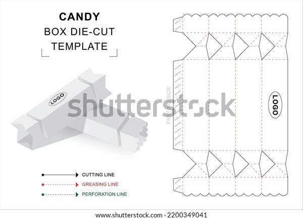 Candy Box Die Cut Template Stock Vector (Royalty Free) 2200349041 ...