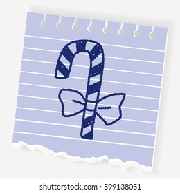 Candy Cane Doodle Drawing Stock Vector (Royalty Free) 599138051 ...
