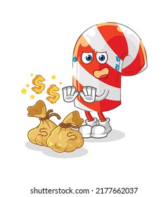 Candy Cane Refuse Money Illustration Character Stock Vector (Royalty ...
