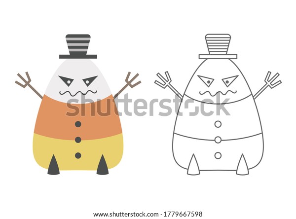 Candy Corn Monster Coloring Page Coloring Stock Vector (Royalty Free ...