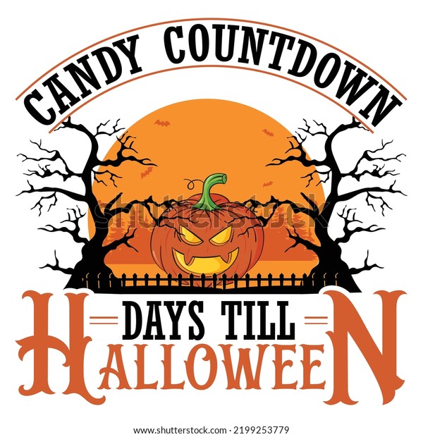Candy Countdown Days Till Halloween Happy Stock Vector (Royalty Free ...