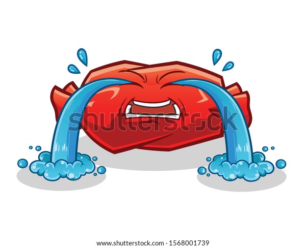 Candy Emoticon Cute Chibi Cry Face Stock Vector (Royalty Free ...