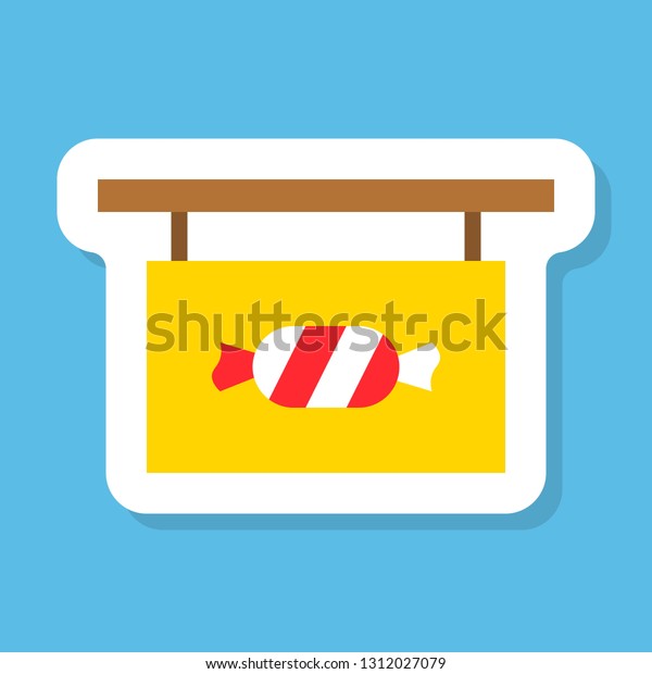 Candy Shop Sign Sticker Vector Isolated Stock Vector (Royalty Free ...