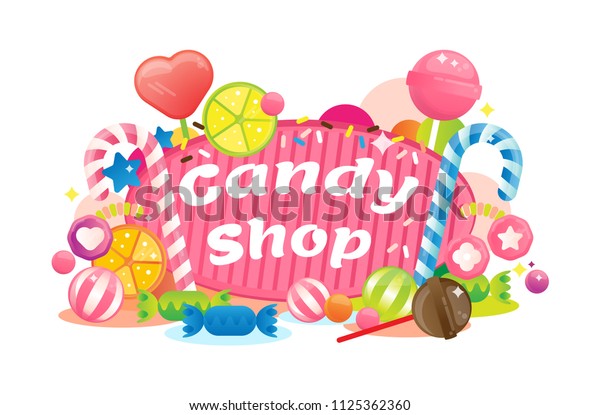 Candy Shop Sign Vector Illustration Colorful Stock Vector (Royalty Free ...