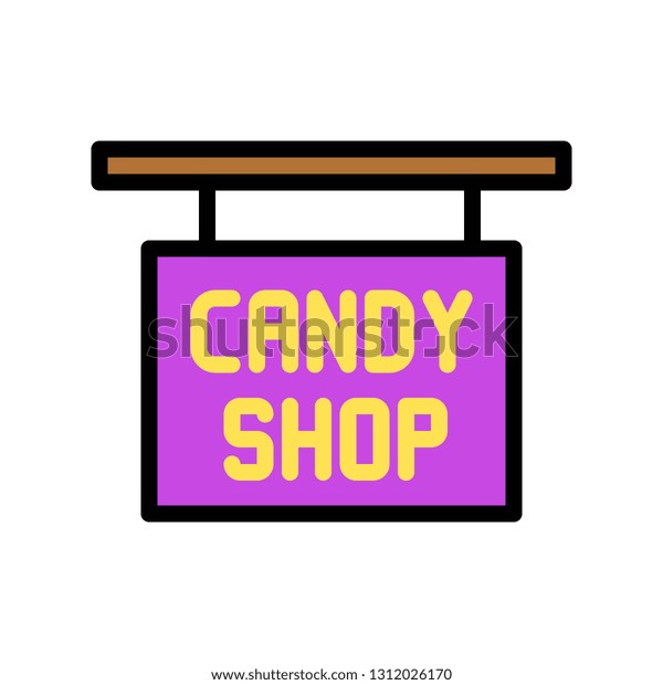 Candy Shop Sign Vector Illustration Filled Stock Vector (Royalty Free ...