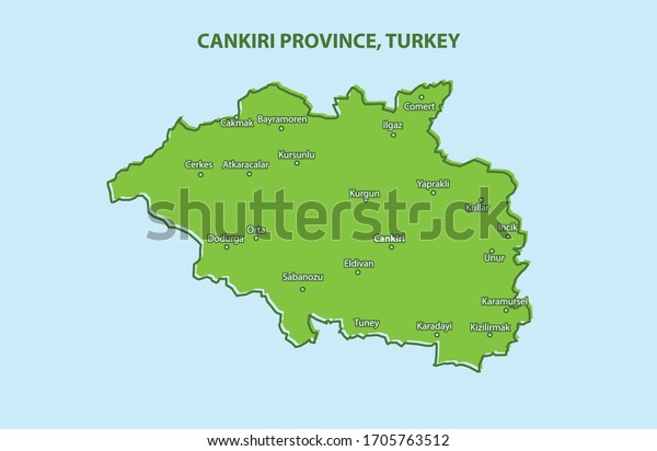 Cankiri Province Map Turkey Country Stock Vector (Royalty Free ...