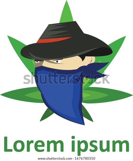 Cannabis Cowboy Logo Vector Design Stock Vector (Royalty Free ...