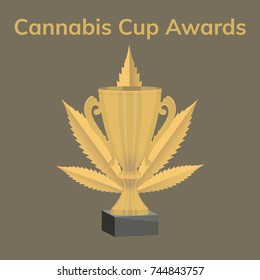 Cannabis Cup Awards Gold Cup Vector Stock Vector (Royalty Free ...