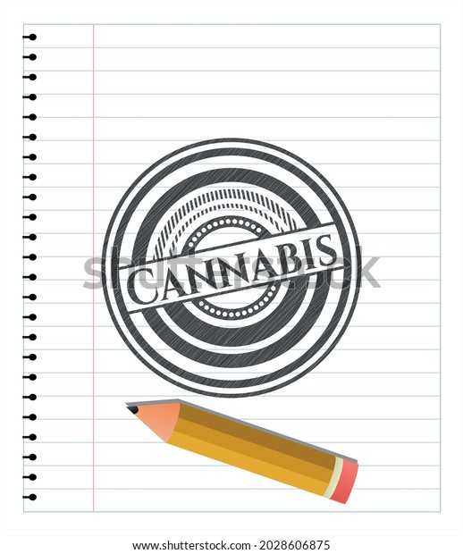 Cannabis Draw Pencil Effect Vector Illustration Stock Vector (Royalty ...