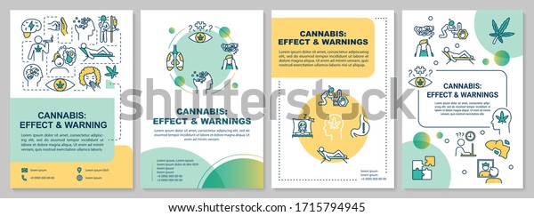 Cannabis Effects Warnings Brochure Template Marijuana Stock Vector ...