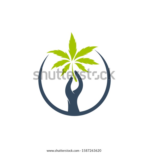 Cannabis Hand Logo Design Hand Picking Stock Vector (Royalty Free ...