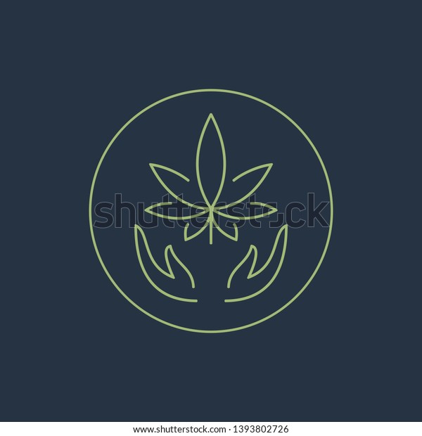 Cannabis Hands Logo Design Template Stock Vector (Royalty Free ...