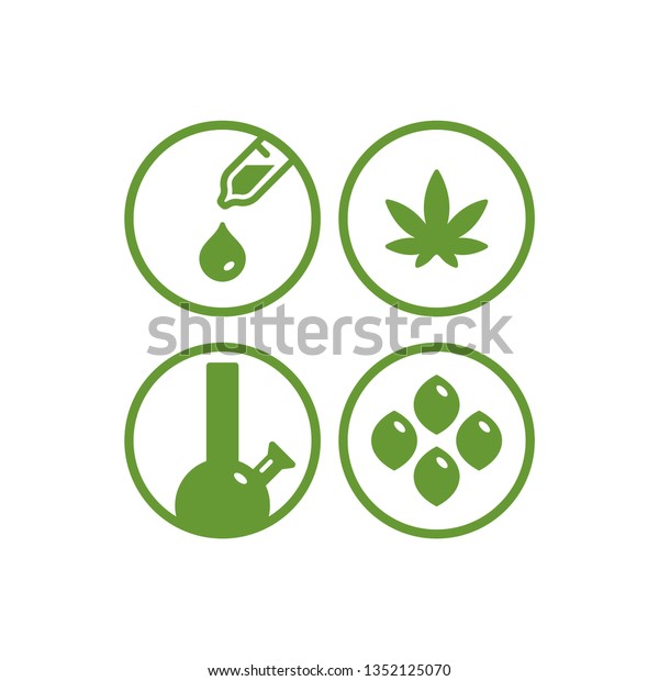 Cannabis Hemp Icon Collections Web Logo Stock Vector (Royalty Free ...