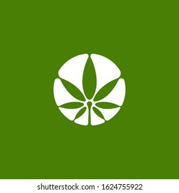 Cannabis Hemp Marijuana Logo Vector Circle Stock Vector (Royalty Free ...