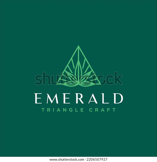 Cannabis Hemp Marijuana Triangle Logo Outline Stock Vector (Royalty ...