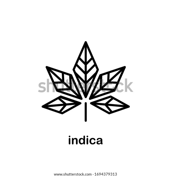 Cannabis Indica Leaf Vector Line Icon Stock Vector (Royalty Free ...