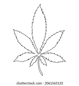 Cannabis Leaf Simple Line Art Stock Vector (Royalty Free) 2061565133 ...