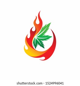 Cannabis Logo Fire Concept Stock Vector (Royalty Free) 1524996041 ...